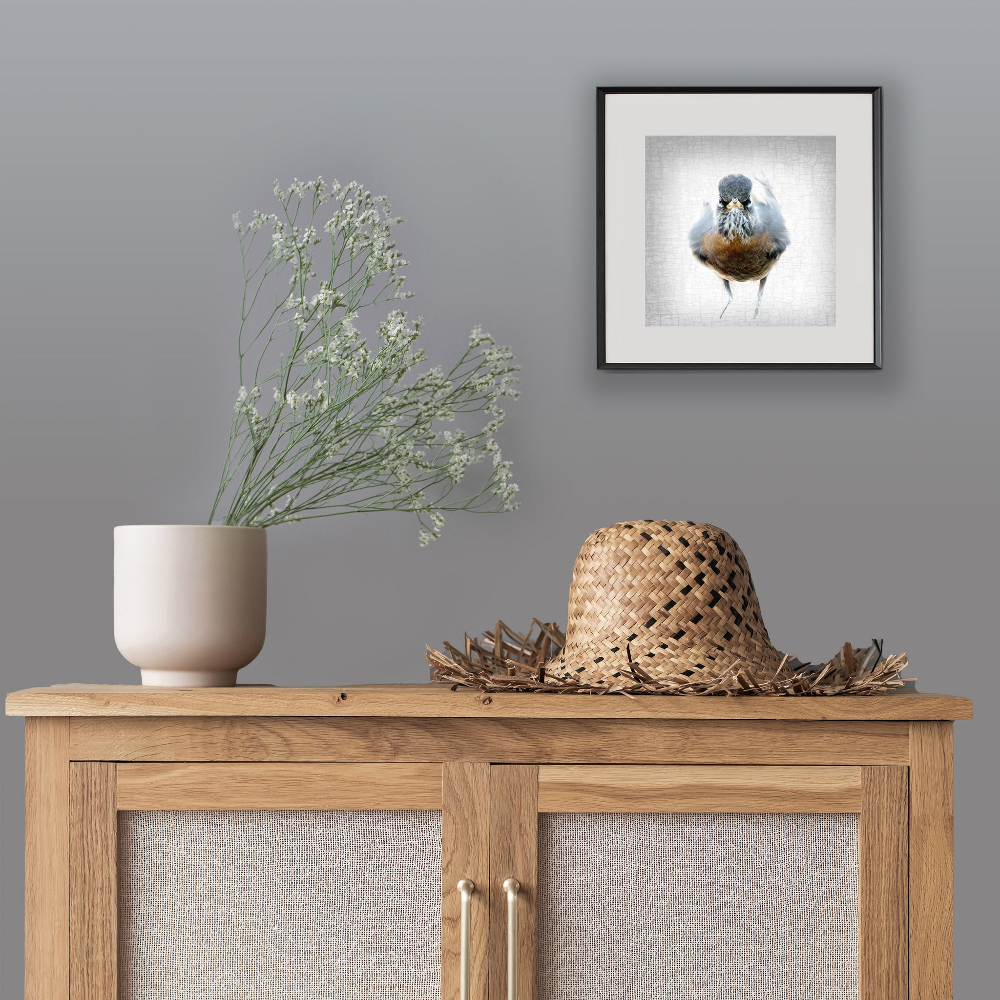 THE AMERICAN ROBIN OF JUDGEMENT — Fine Art Print, Judgmental Birds Col